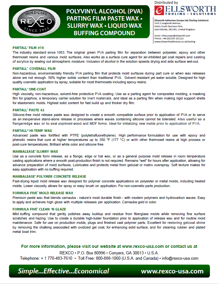 REXCO Product Selection Guides & Literature - Ellsworth Adhesives